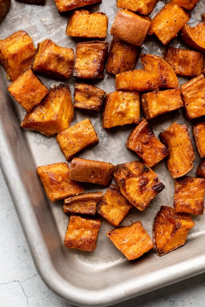 Crispy Roasted Sweet Potatoes - Coconuts & Kettlebells
